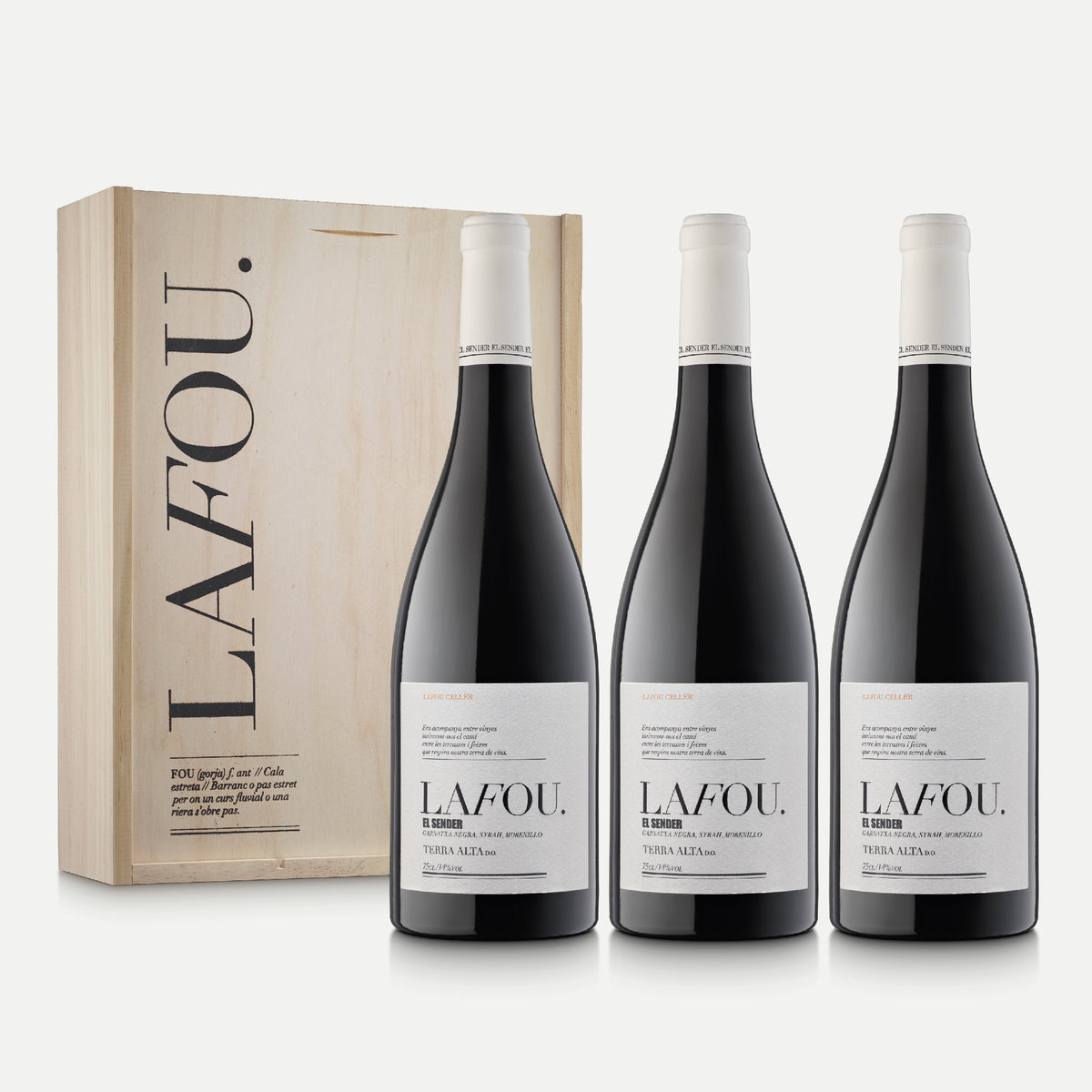 LaFou El Sender Estuche de madera 3 botellas – vinoteca origen